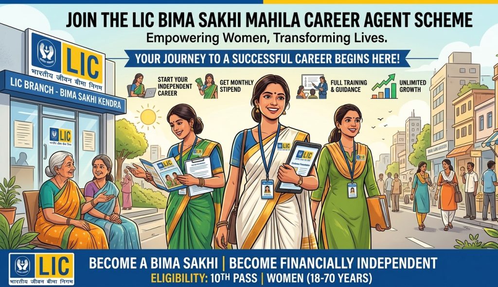 LIC Bima Sakhi Mahila Career Agent Scheme Recruitment 2026 [Apply Online]